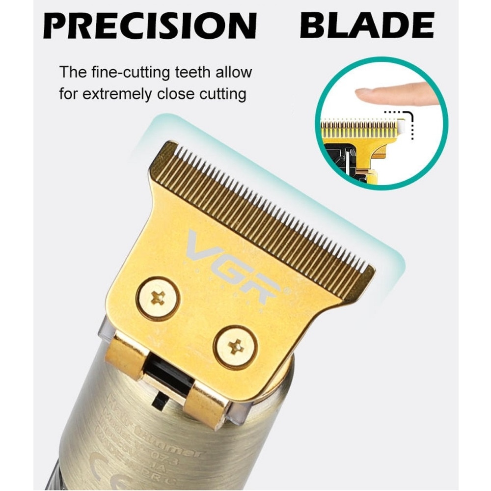 Set aparat de tuns profesional VGR, contur barba & corp, perie fade si pieptan, autonomie 240 ...