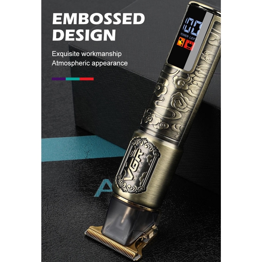 Set aparat de tuns profesional VGR, contur barba & corp, perie fade si ...