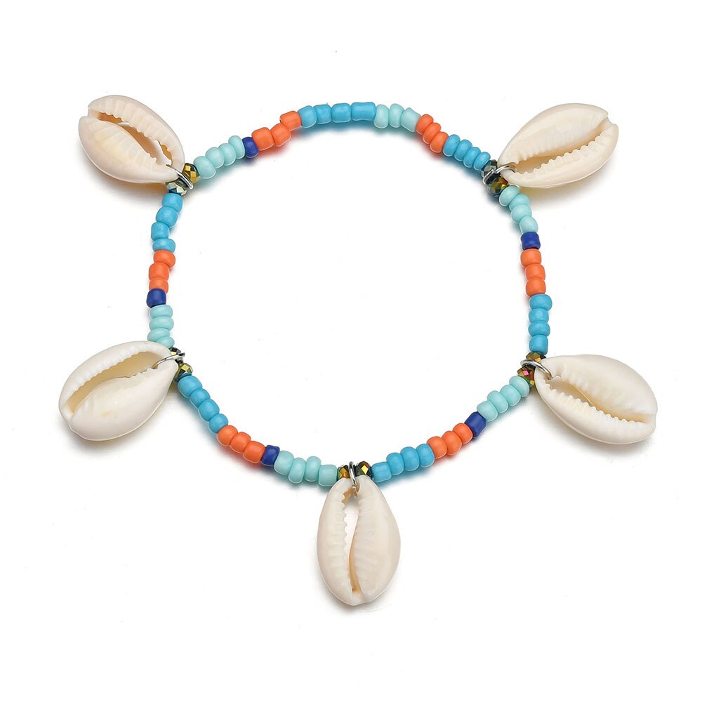 Bratara picior Seashell blue, Visages, Colorat, Aliaj metalic - eMAG.ro