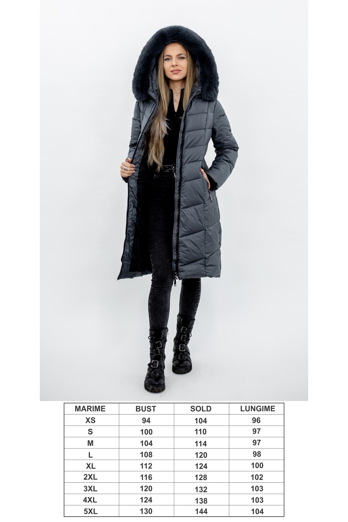 Geaca dama 2220, Gri deschis, XL - eMAG.ro