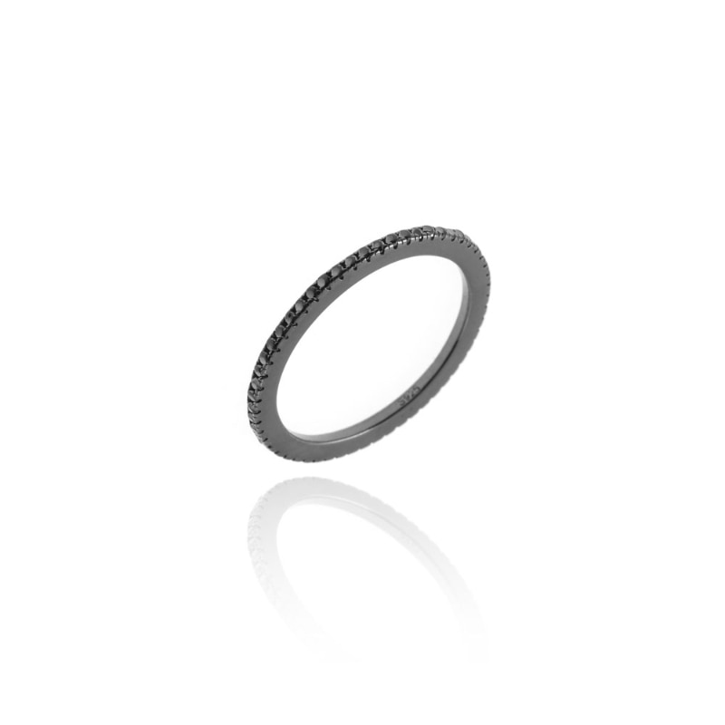 Inel dama, Buganto, Argint, Zirconiu, 1 mm, Negru - eMAG.ro