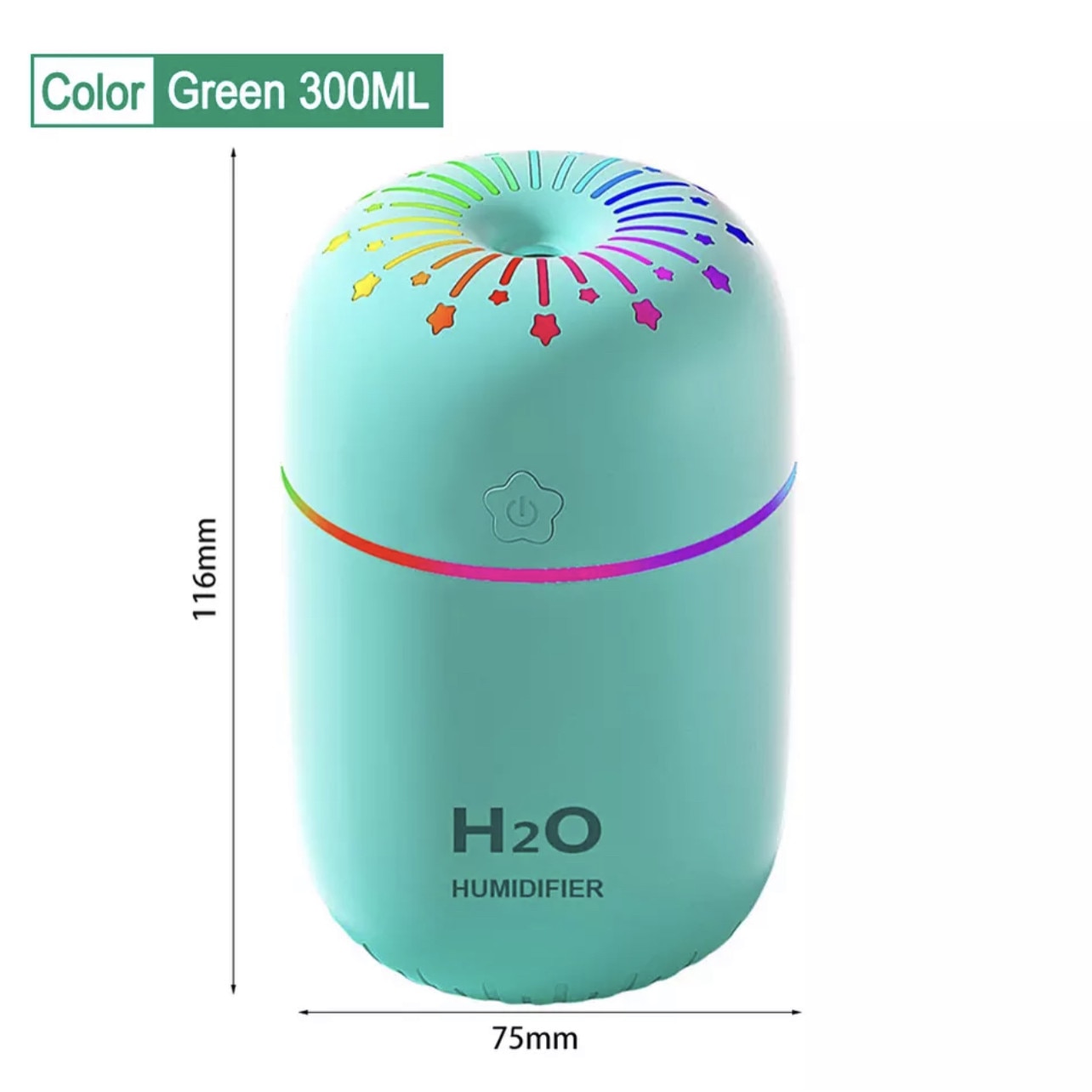 Aromaterápiás diffúzor, párásító, H2O, környezeti világítás, hordozható ...