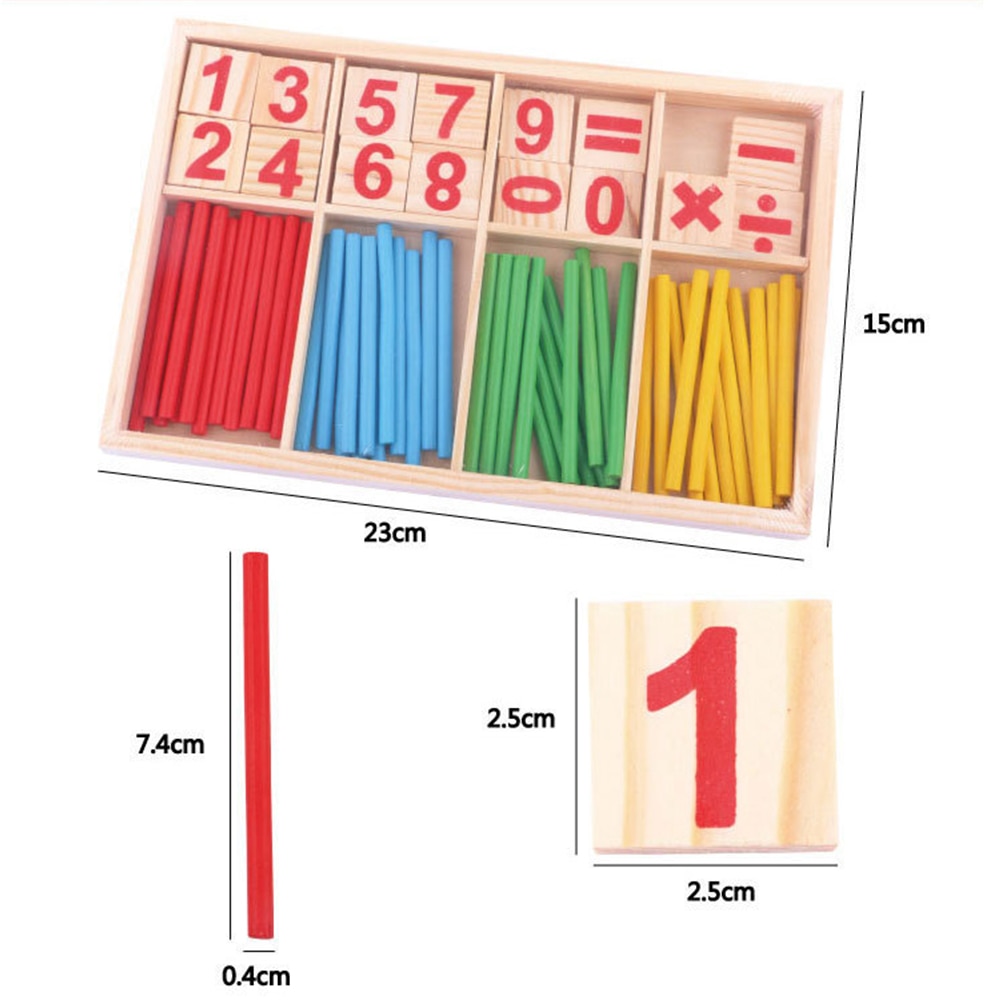 Jucarii educativa, Lemn, Joc Matematica, Numere, Simboluri, Bastoane ...