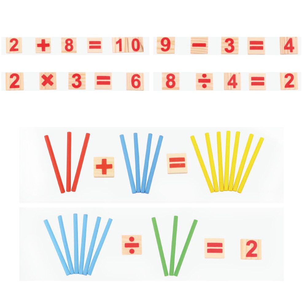 Jucarii educativa, Lemn, Joc Matematica, Numere, Simboluri, Bastoane ...