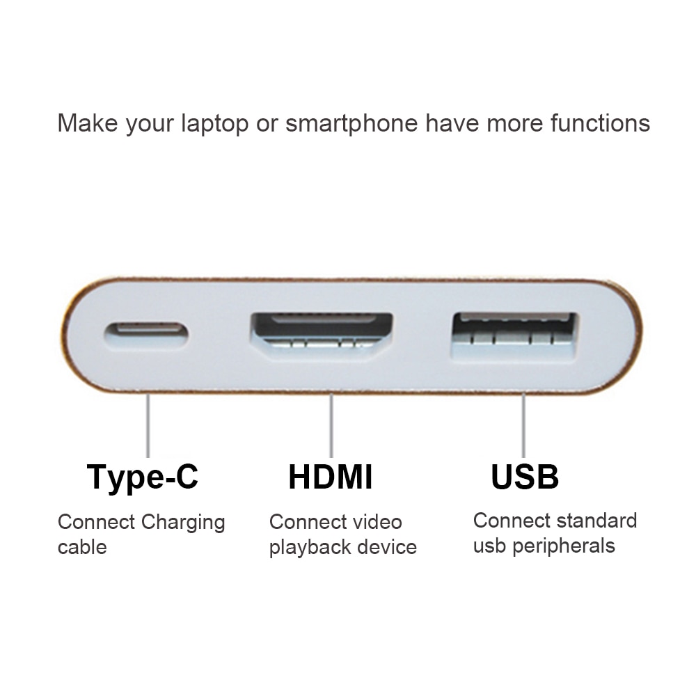 Adaptor 3 in 1 USB-C, Compatibil cu telefon laptop, USB-C 3.1 la USB 3. ...