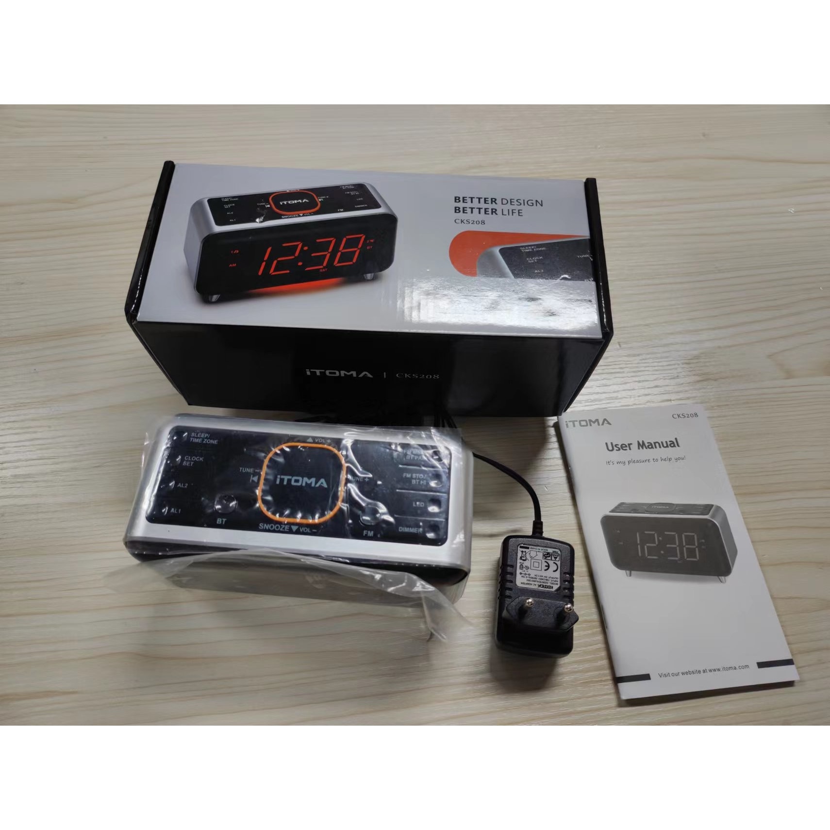 Radio cu ceas, App Control, Ceas electronic cu afisaj LED, iTOMA, LED ...