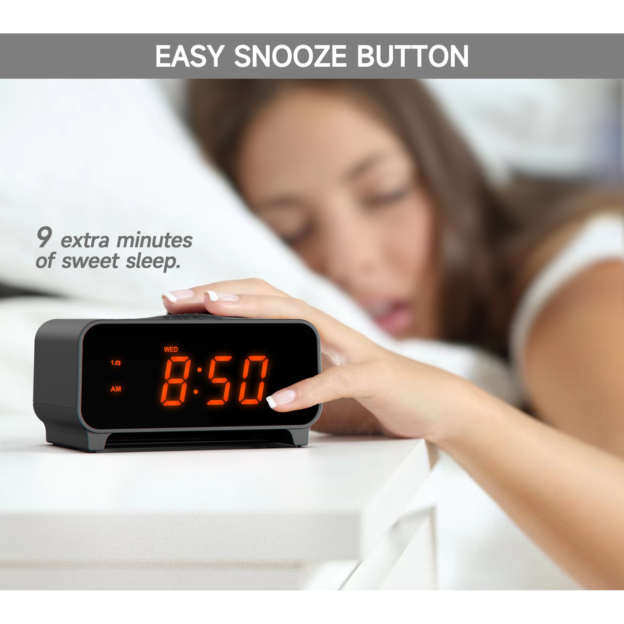 Цифров будилник, iTOMA, аларма, LED дисплей, черен - eMAG.bg