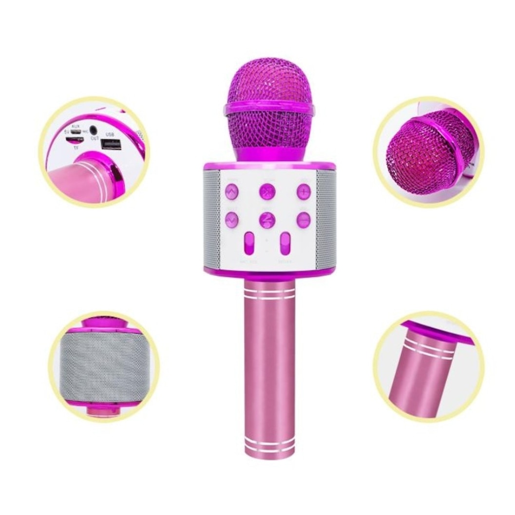 Microfon Karaoke Pentru Copii, Tnagora®, Wireless, Functie Ecou si Live ...