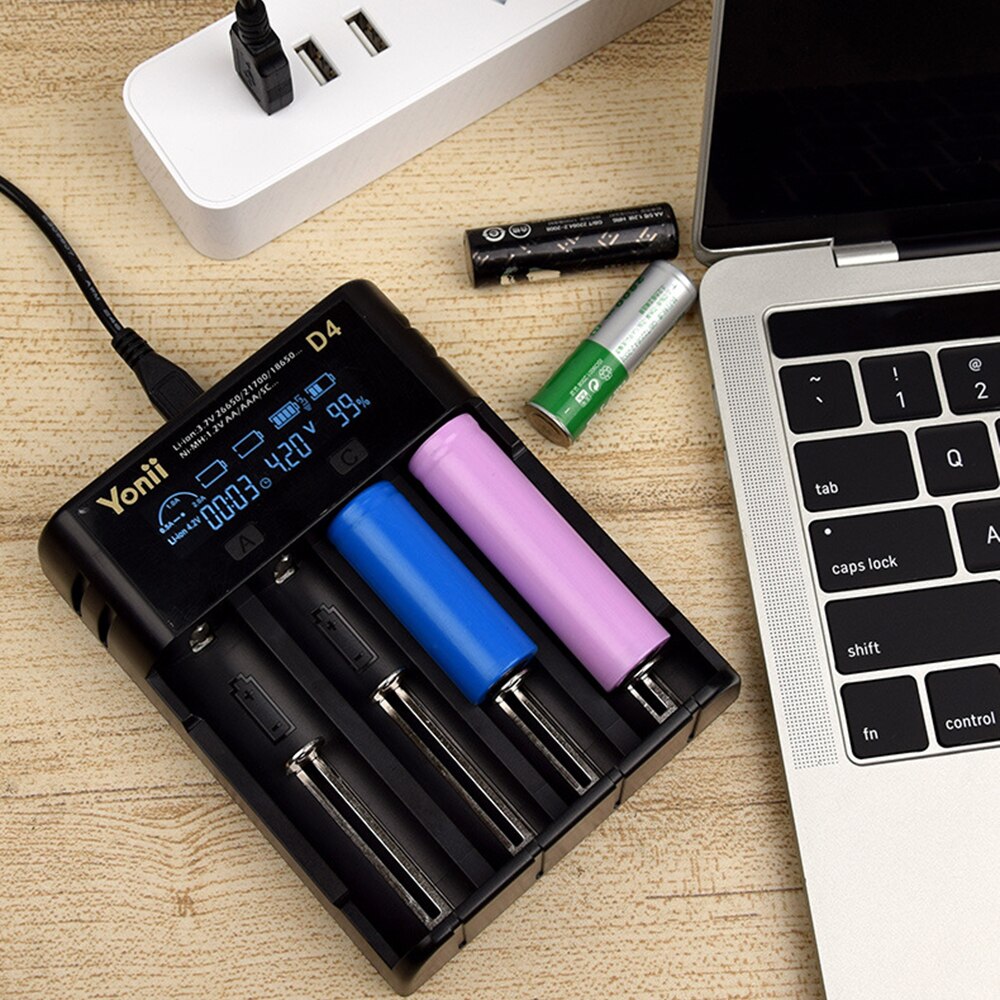 Incarcator pentru acumulatori universal, Yonii, Baterii Li-ion 26650 ...