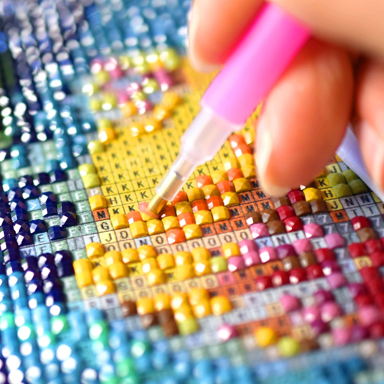 Set de broderie Goblen cu Diamante 5D, panza adeziva pe rama lemn ...