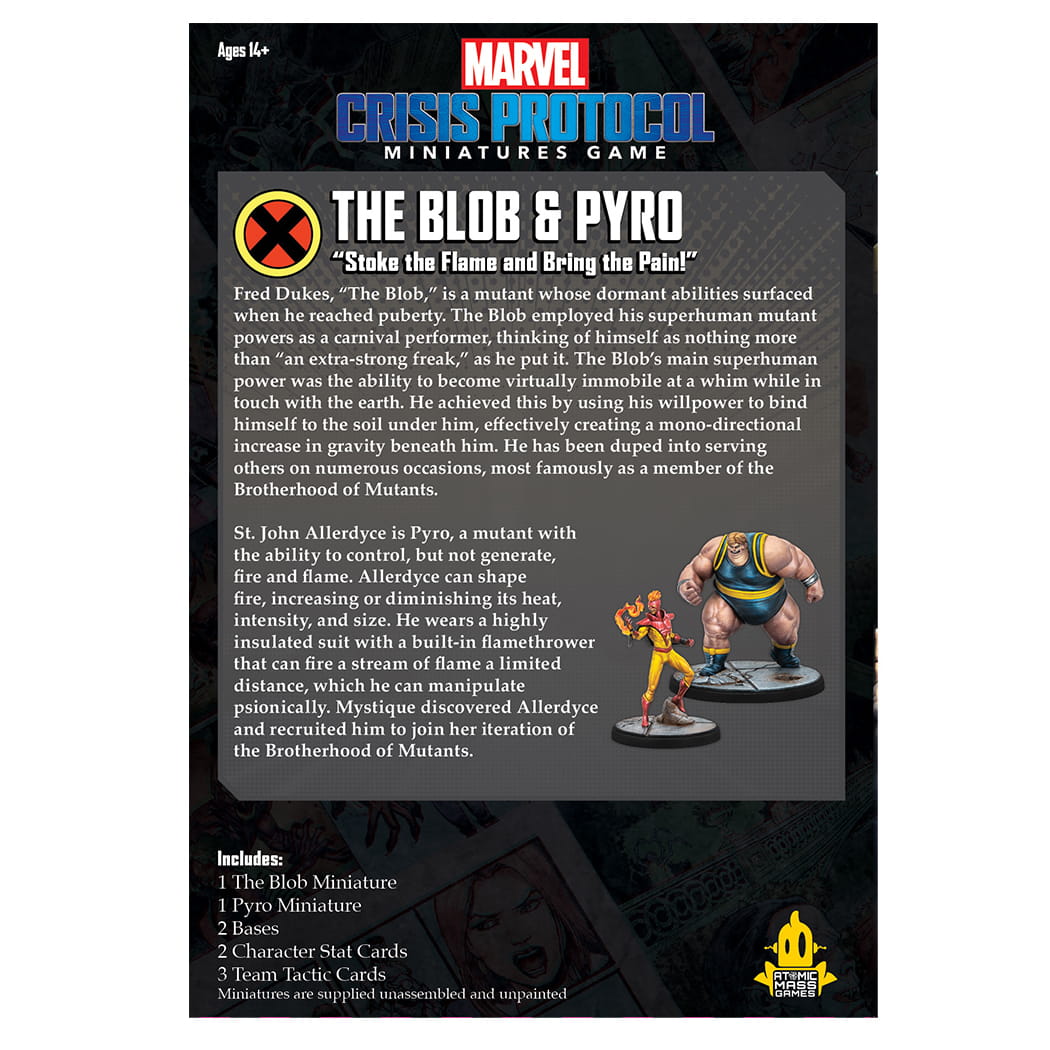 Blob & Pyro figurakészlet, Marvel Crisis Protocol, Atomic Mass Games, 2 ...