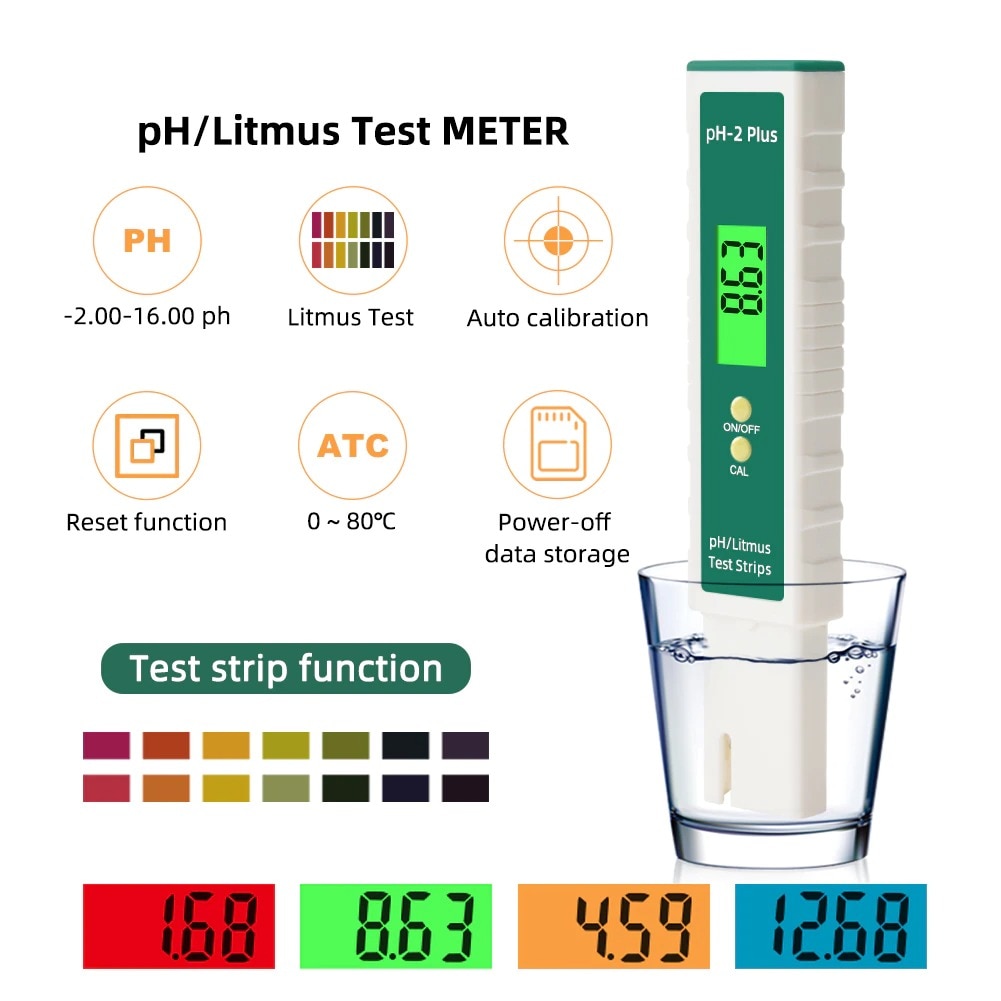 Tester PH digital PLUS, pentru masurarea calitatii apei, cu afisaj LCD ...