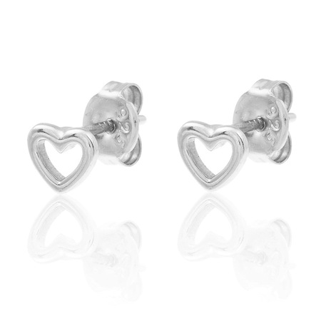Set 2 cercei dama, Buganto, Model inima, Argint 925/placat cu rodiu ...