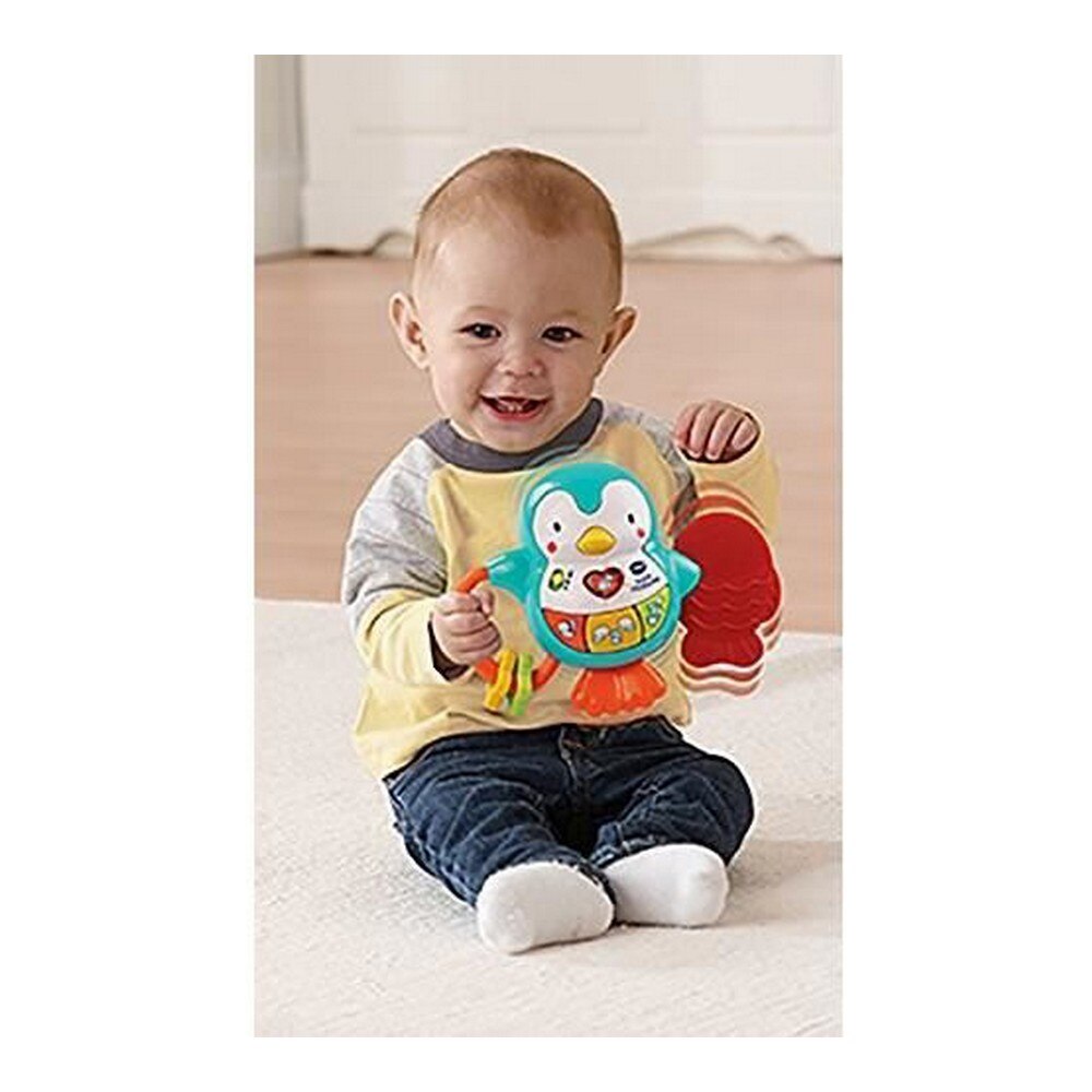 Jucarie interactiva Zornaitoare Vtech Baby Little Penguin Rattle (Limba ...