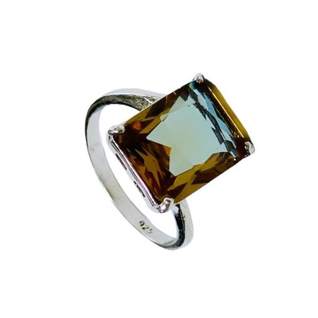 Inel din argint 925, placat cu rodiu, cu piatra semipretioasa Zultanit ...