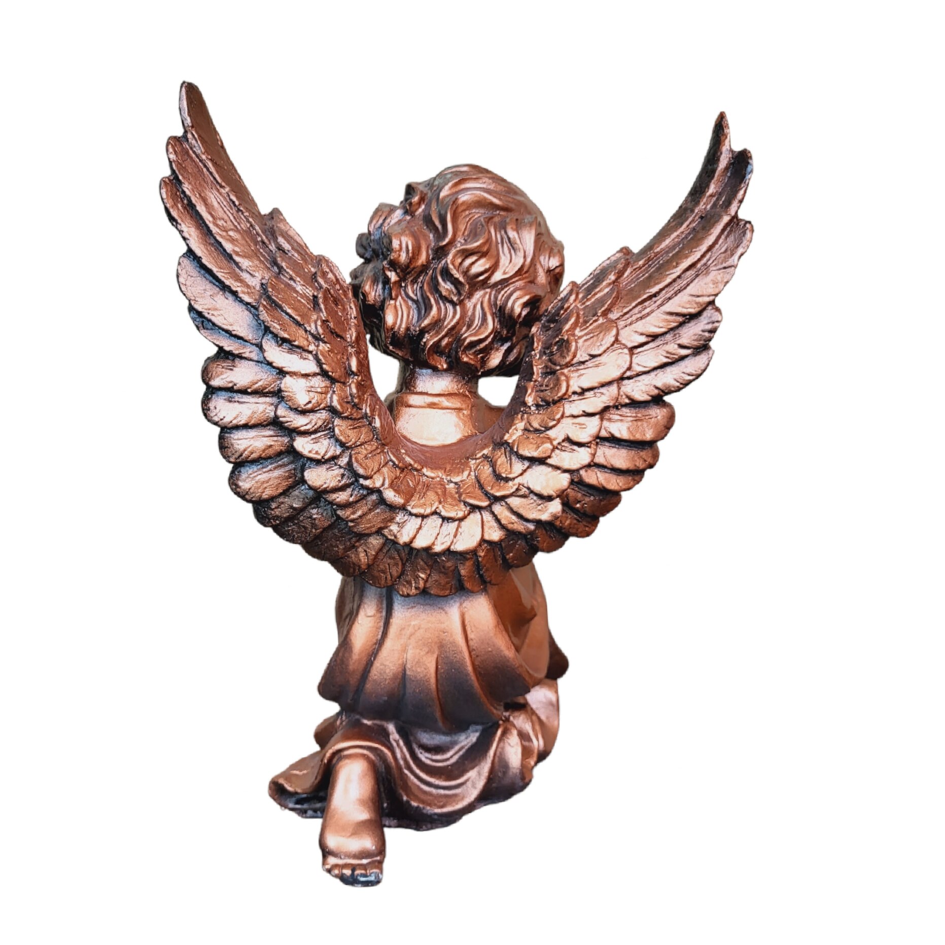 Statueta Inger care se roaga, polystone, exterior, aramiu, inaltime 30 ...