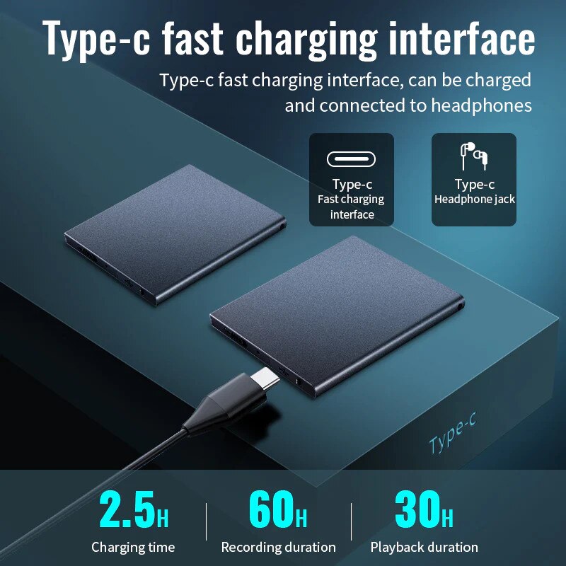 Microfon spion utrasubtire K1, autonomie 60 ore, memorie integrata 8gb ...