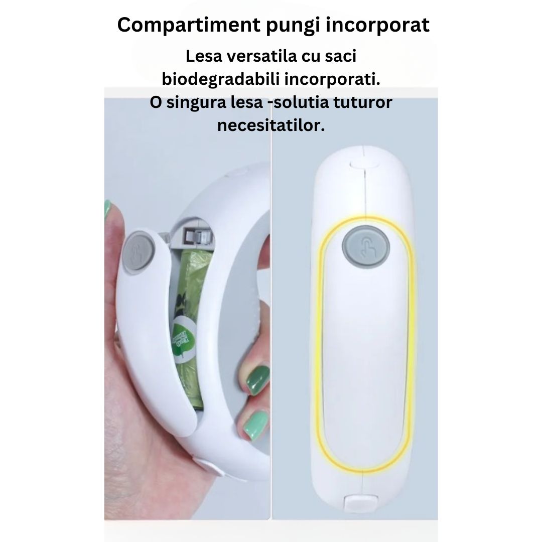 Set Lesa retractabila 4 in 1 cu functie de maini libere, lanterna Led ...