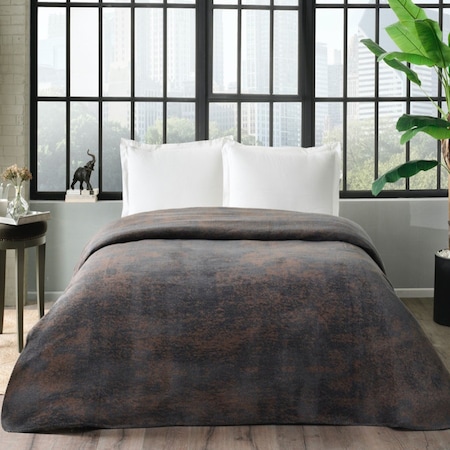 Patura pat 200x220cm, bumbac si fibra mixta, TAC, Hermes Gri - eMAG.ro