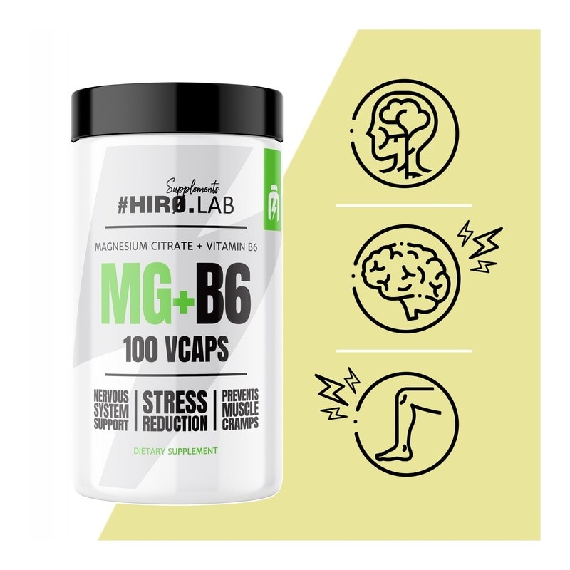 Supliment alimentar HiroLab Magnesium Citrate cu Vitamin B6 100 Capsule - eMAG.ro