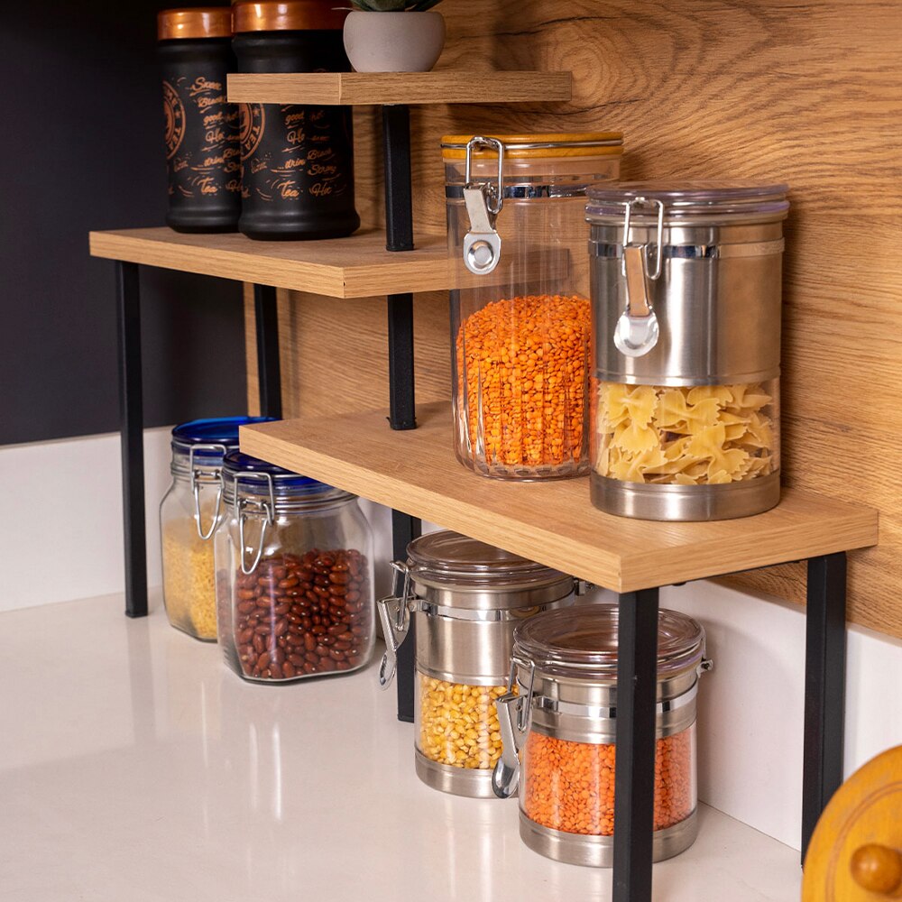 Raft universal pentru colt, Quasar & Co.®, etajera cu 3 polite, metal ...