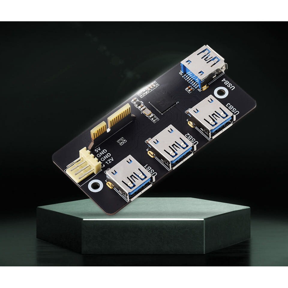 Adaptor, Waveshare, PCIe 4xUSB 3.2 Gen1, Pentru Raspberry Pi CM4, Negru ...