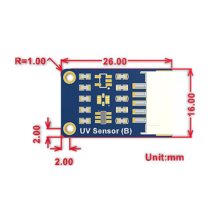 UV сензор Waveshare, I2C, Син - eMAG.bg