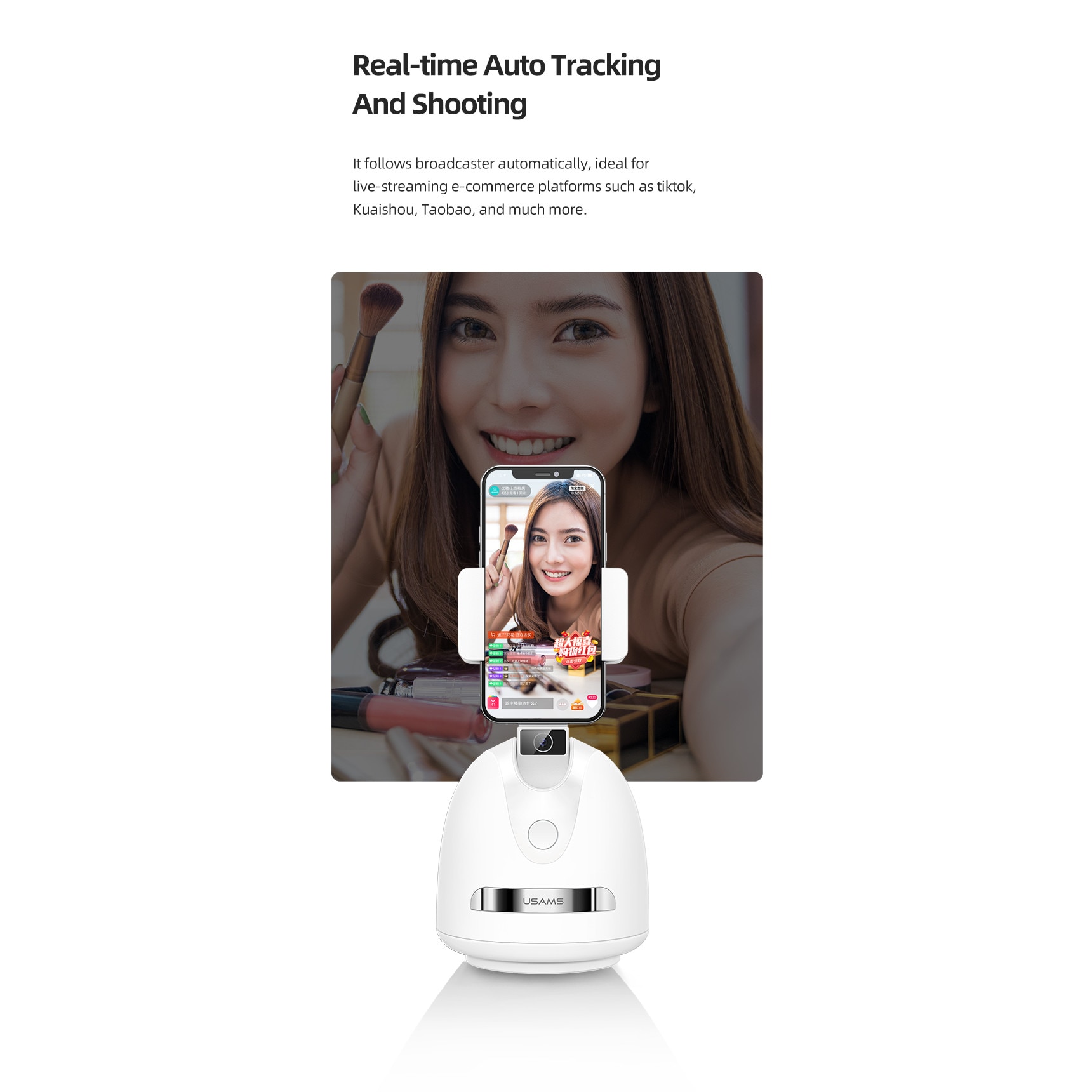 Suport telefon smart face-tracking USAMS tip robot cameraman, urmarire ...