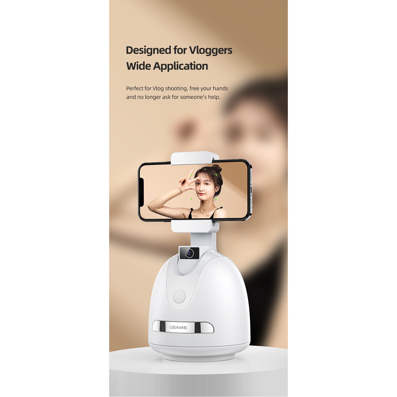 Suport telefon smart face-tracking USAMS tip robot cameraman, urmarire ...