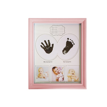Rama foto cu amprenta, personalizabila, Naimeed D4569P, Roz, 22x27 cm ...