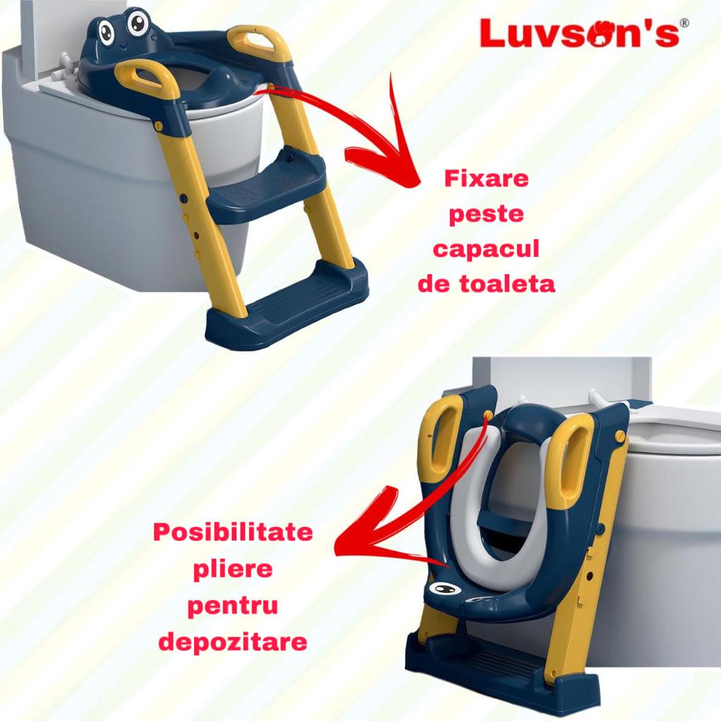 Reductor Pliabil de Toaleta pentru Copii cu Scarita, LUVSON'S, tip ...