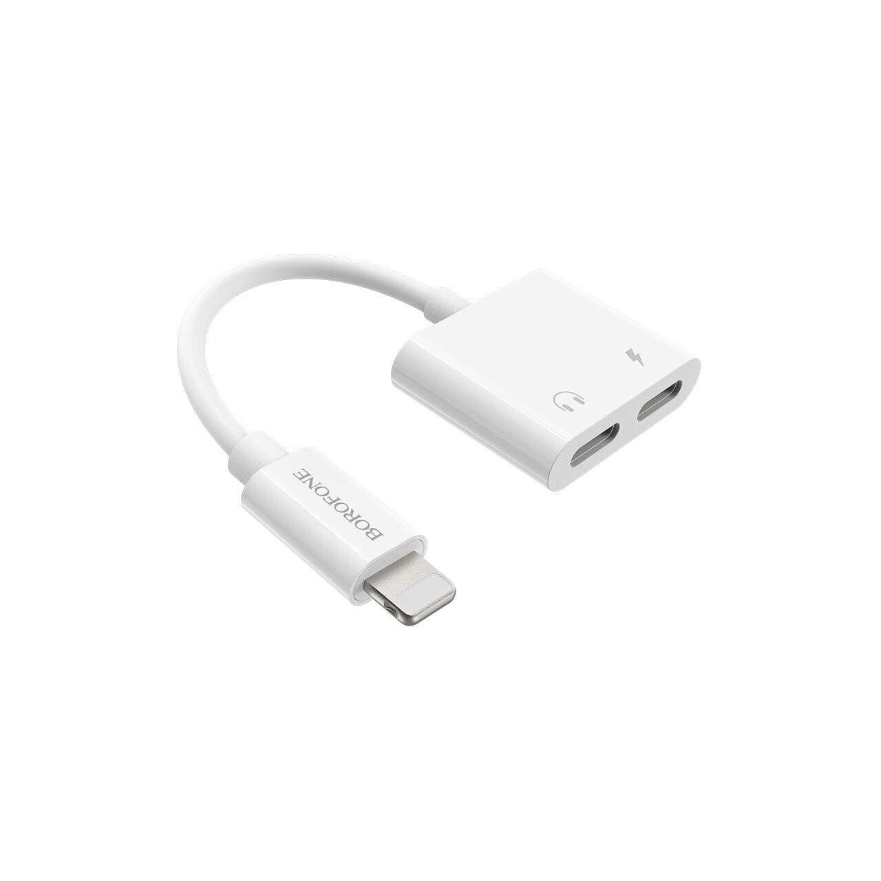 Adaptor Borofone BV11 Audio Lightning la Dual Port Lightning, White ...