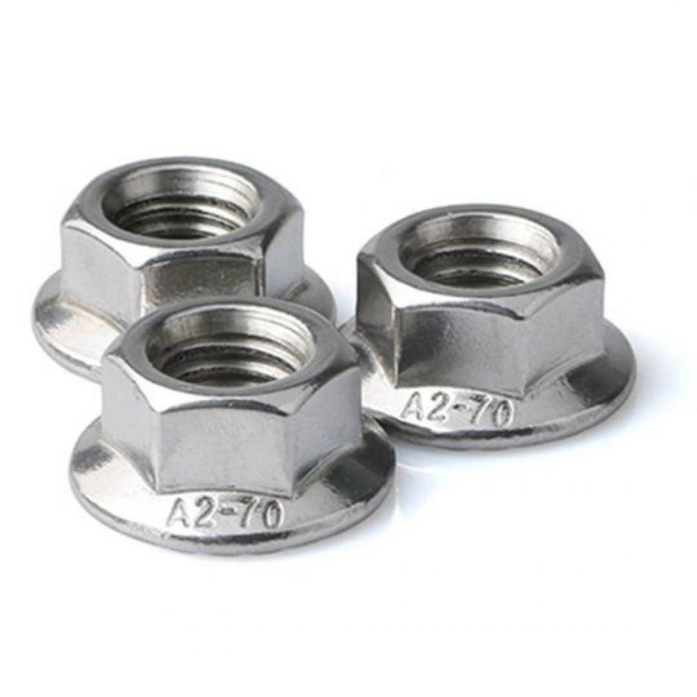 Set 100 Piulite cu flansa si autoblocare, DIN 6923, M8, Inox A2 - eMAG.ro