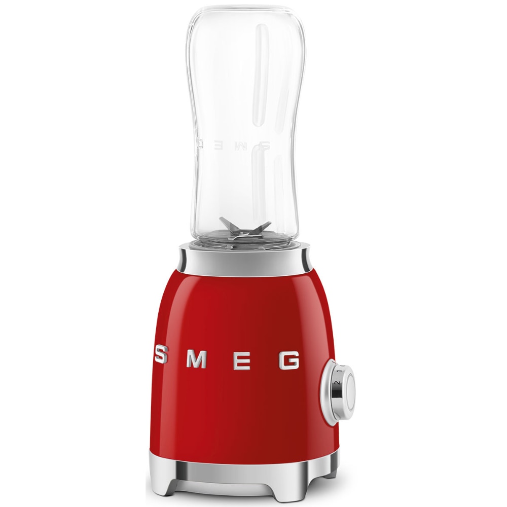 Blender, Smeg, 300 W, 2 viteze, 2 sticle de 600 ml, rosu - eMAG.ro