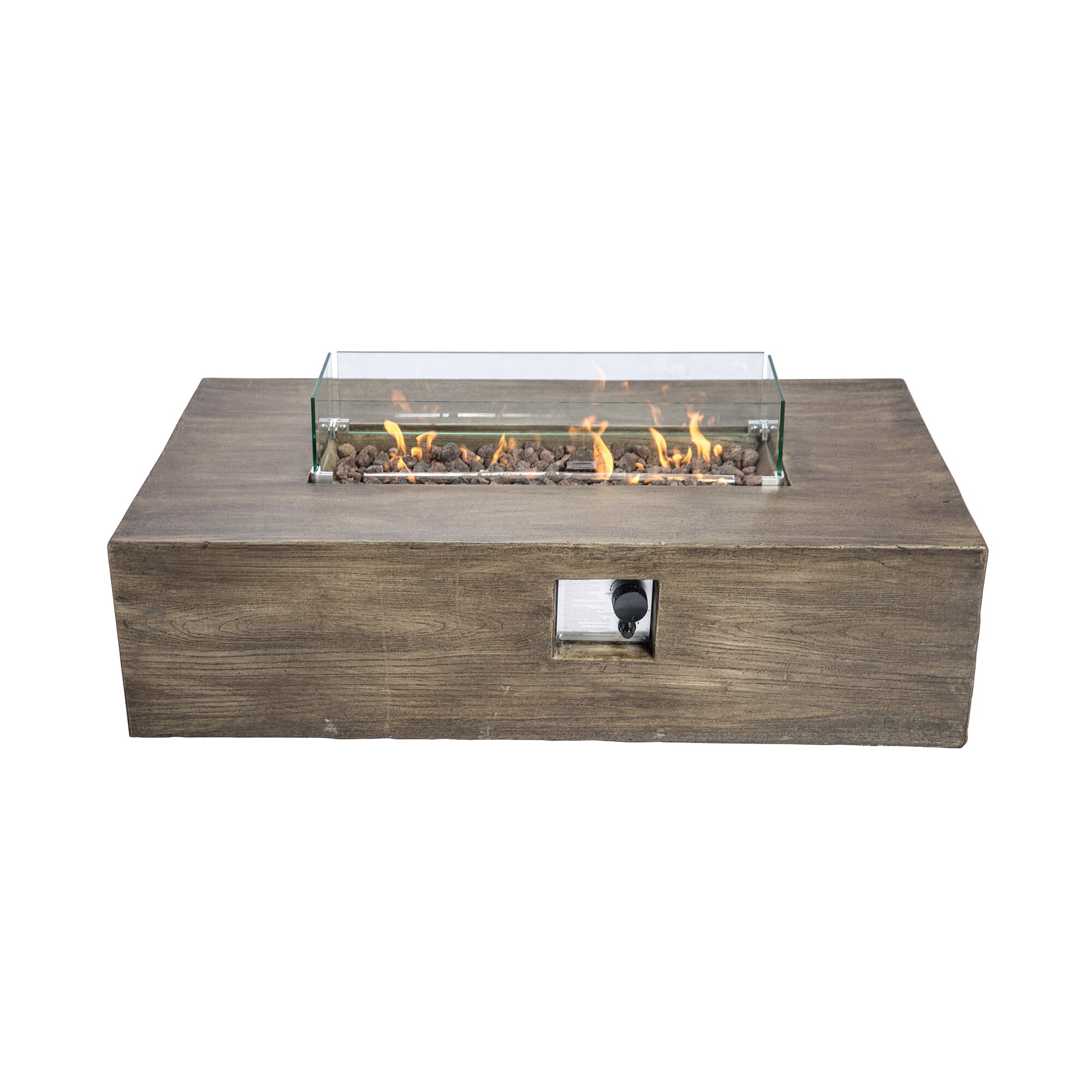 Vatra de foc din beton, cu gaz propan, Teamson Home, 48.03 x 26.77 x 12 ...