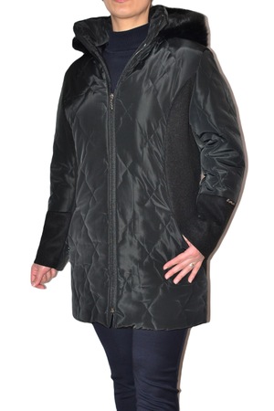 Geaca dama de iarna din fas cu aspect matlasat si stofa groasa tip ...