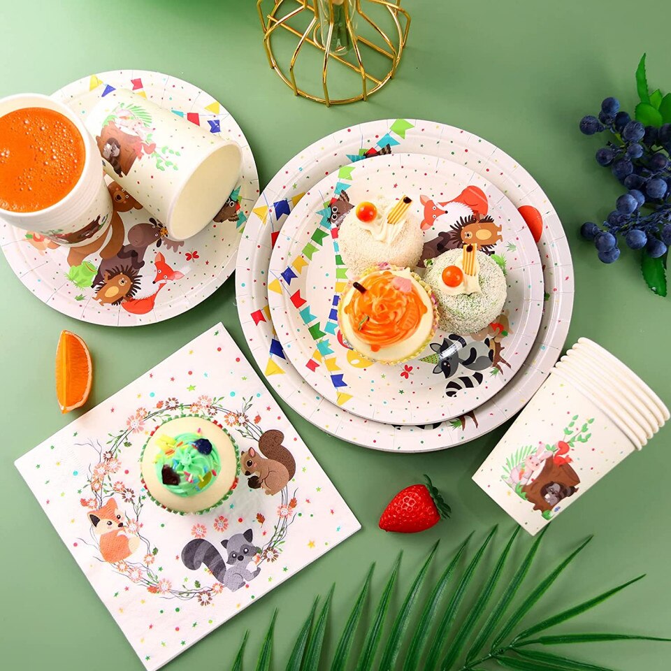 Set de vesela pentru petrecere Amycute, 65 piese, multicolor, hartie ...