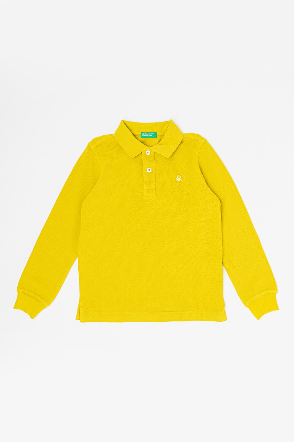 United Colors of Benetton, Bluza polo de bumbac cu logo discret, Verde ...