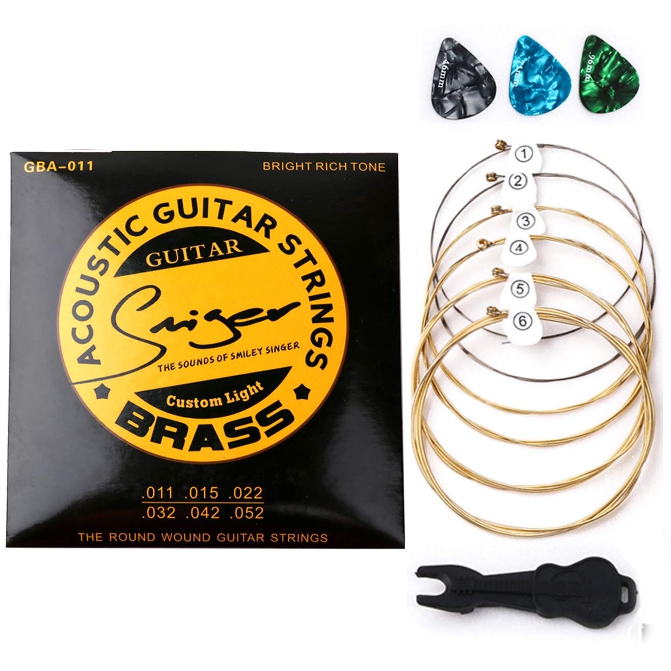 Corzi de chitara acustica si electro-acustica Smiger GBA-011 cu pene si pin pull-er - eMAG.ro