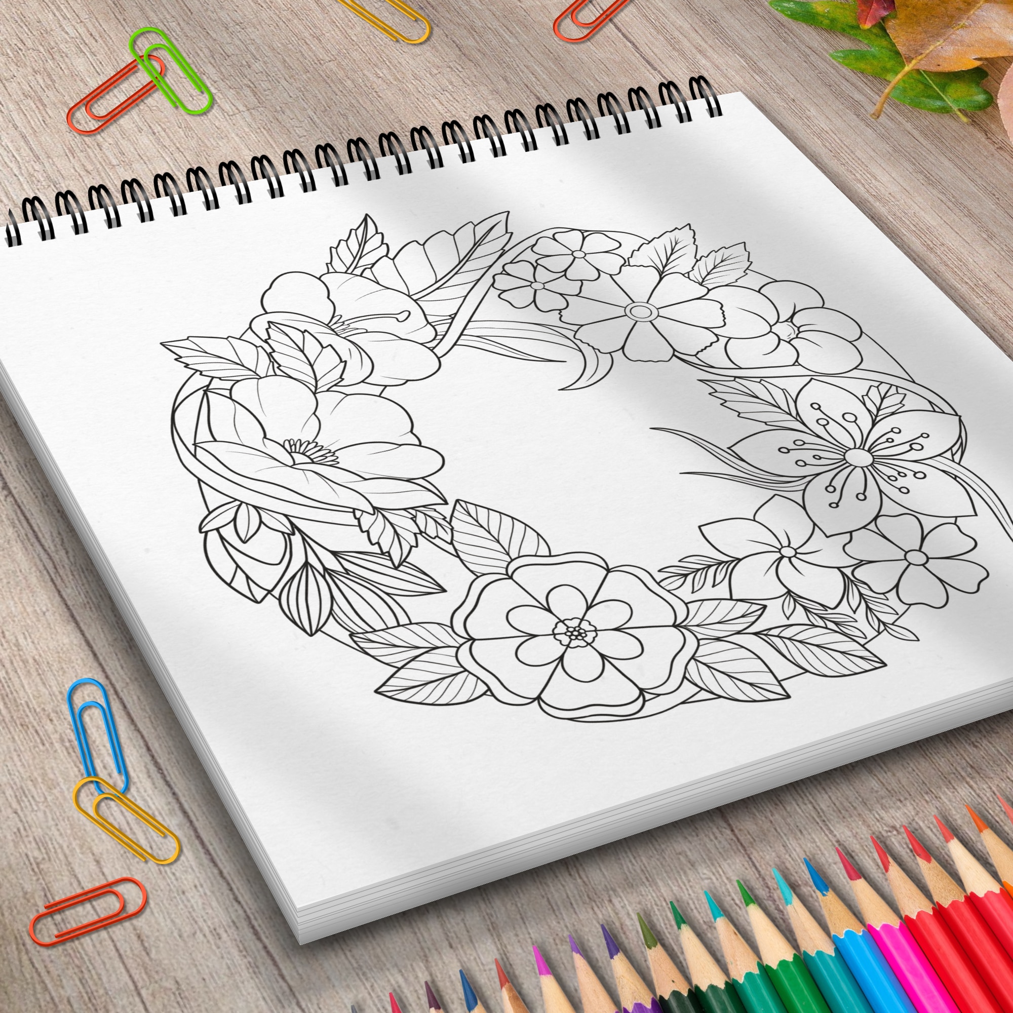 Carte de colorat pentru adulti, Coronite cu Flori, 30 Mandale Antistres ...