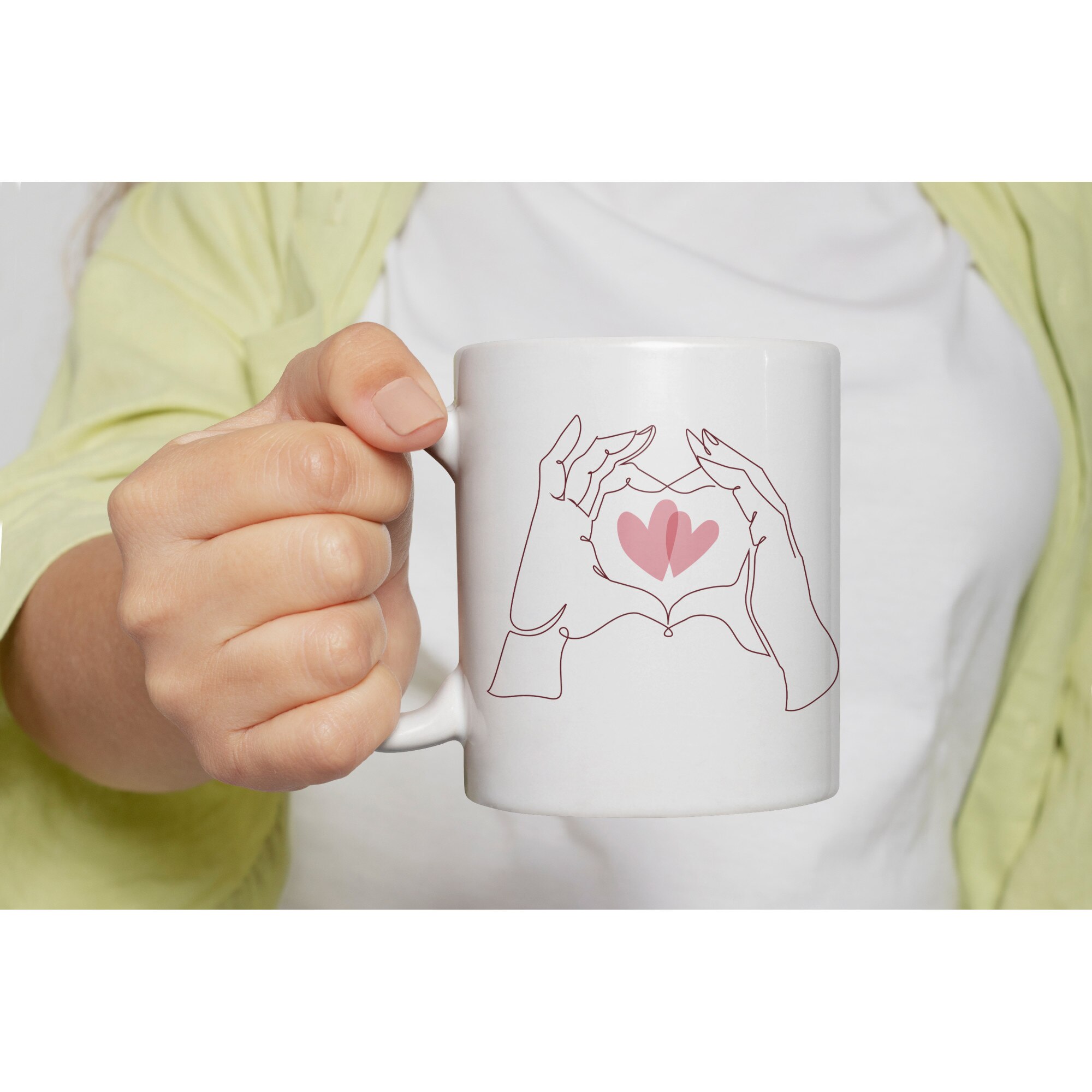 Cana Mana Inimioare Love, Ceramica, 330 ml, Roz - eMAG.ro