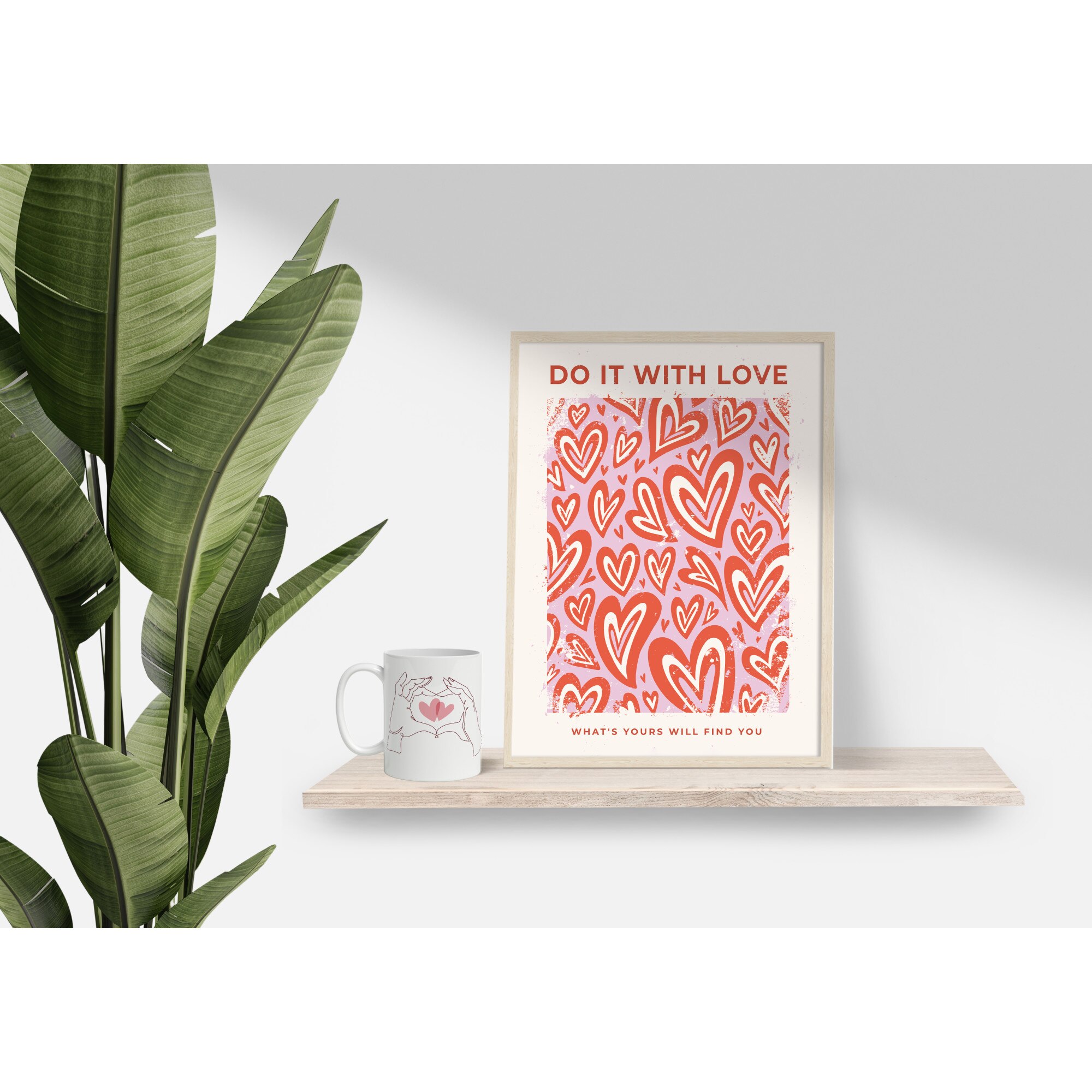 Cana Mana Inimioare Love, Ceramica, 330 ml, Roz - eMAG.ro