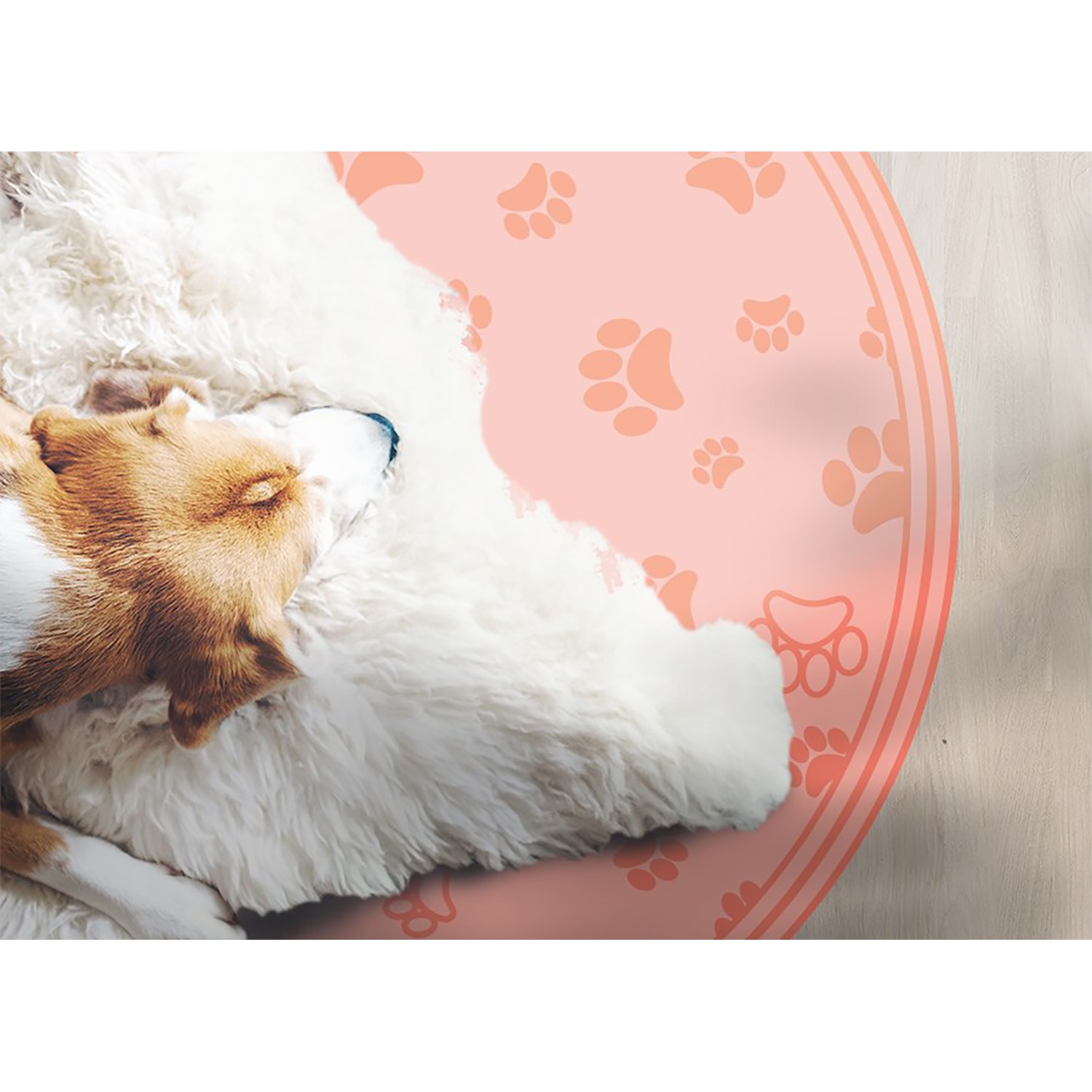 Covor de vinil, PVC, urme de pasi, Rosu, Rotund Ø 80 cm ...