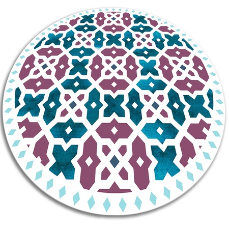 Covor de vinil, PVC, forme geometrice, Albastru, Rotund Ø 60 cm ...