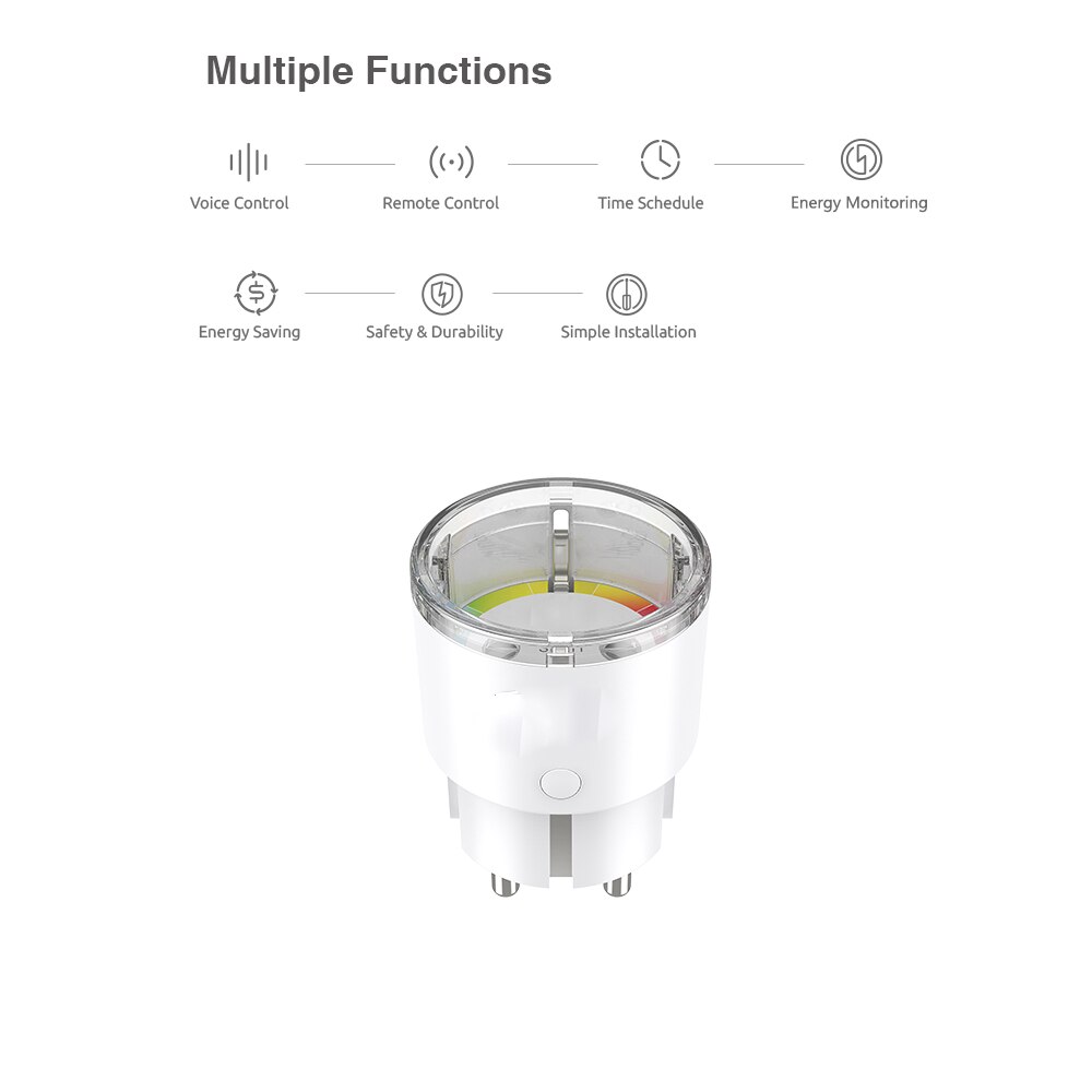 Priza inteligenta programabila WiFi, Model 2023, 16A cu LED RGB ...