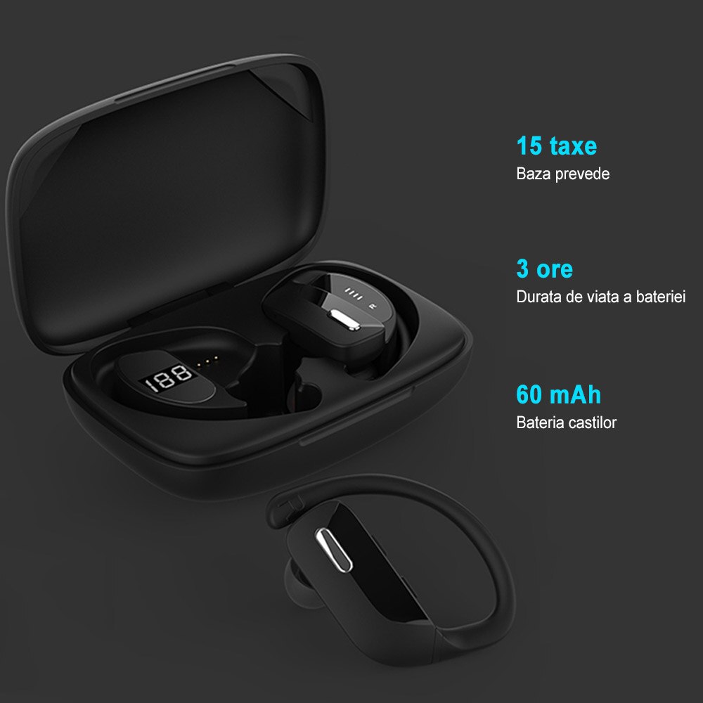 Casti wireless, Vaxiuja, Bluetooth 5.0, Microfon, Control Touch ...