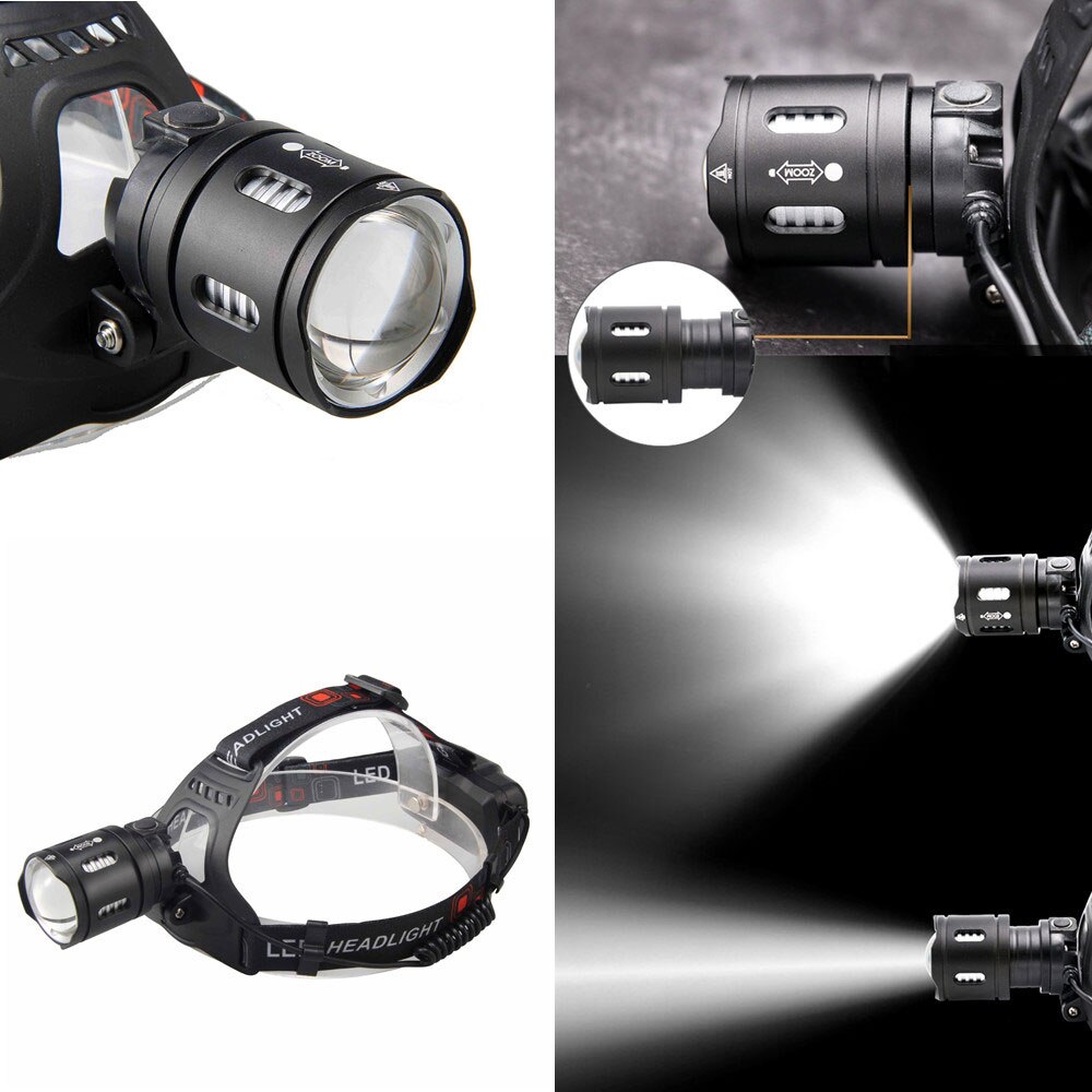 Lanterna de cap, YWX, 1200 lumeni, 3 Moduri iluminare, USB, Waterproof ...