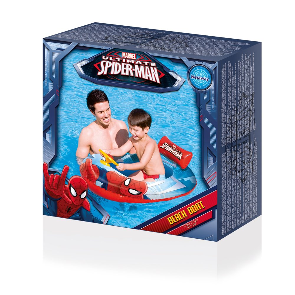 Barca gonflabila Spiderman cu volan, 112 x 71 cm - eMAG.ro