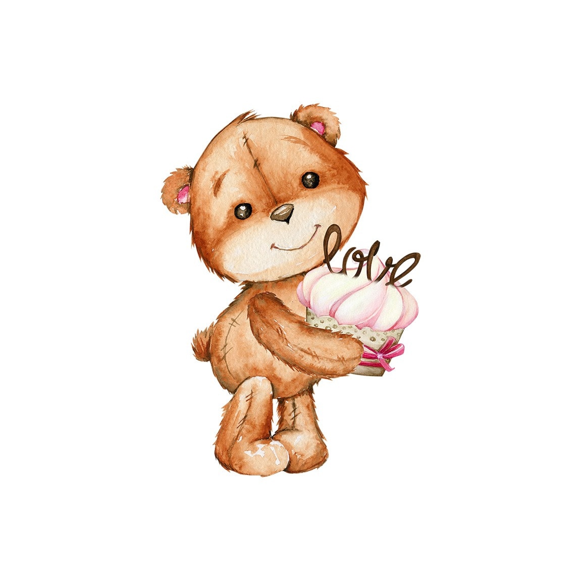 Sticker decorativ Ursulet Love, Maro, 84 cm, 3160ST - eMAG.ro