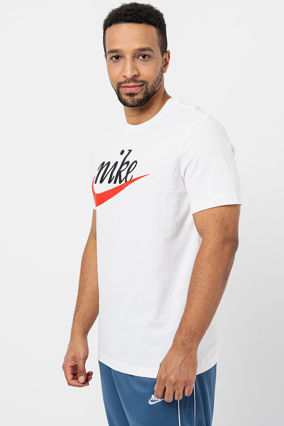Nike, Памучна тениска Futura 2 с лого, Бял, M - eMAG.bg